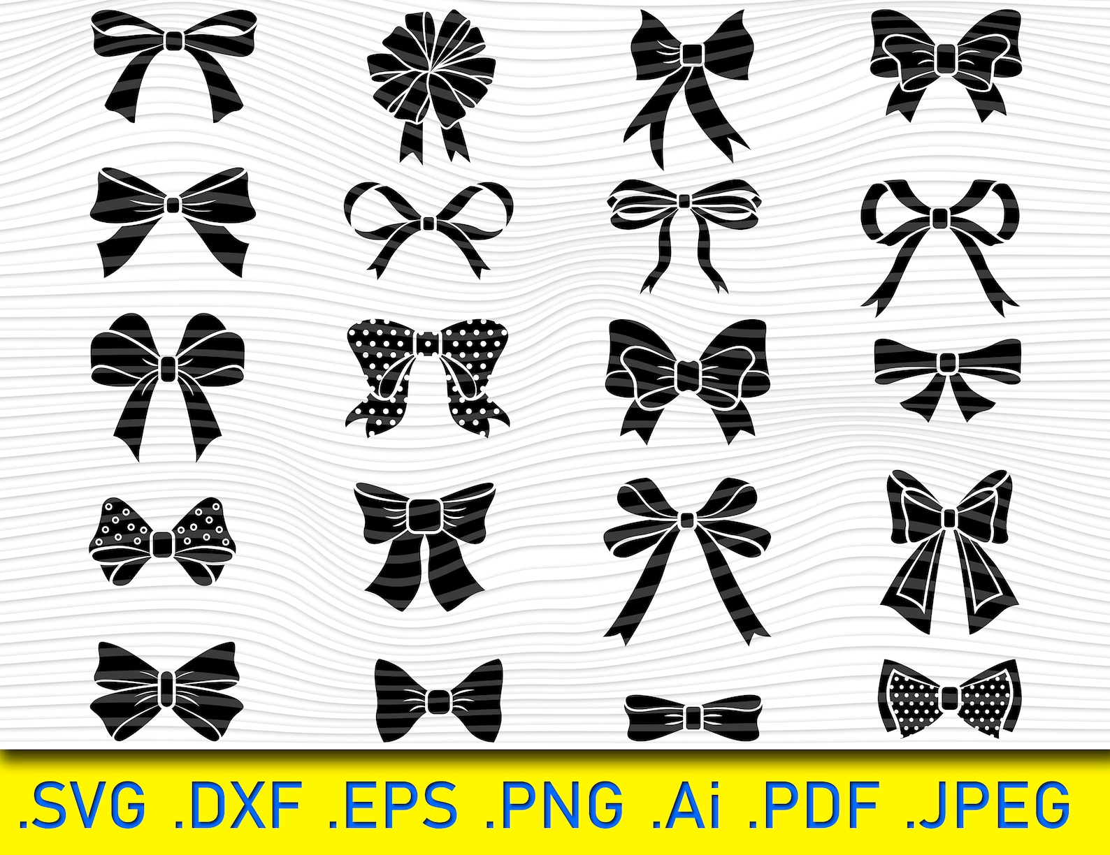 20 Bow SVG Bundle Bow SVG Bow Clipart Bow Cut Files for - Etsy