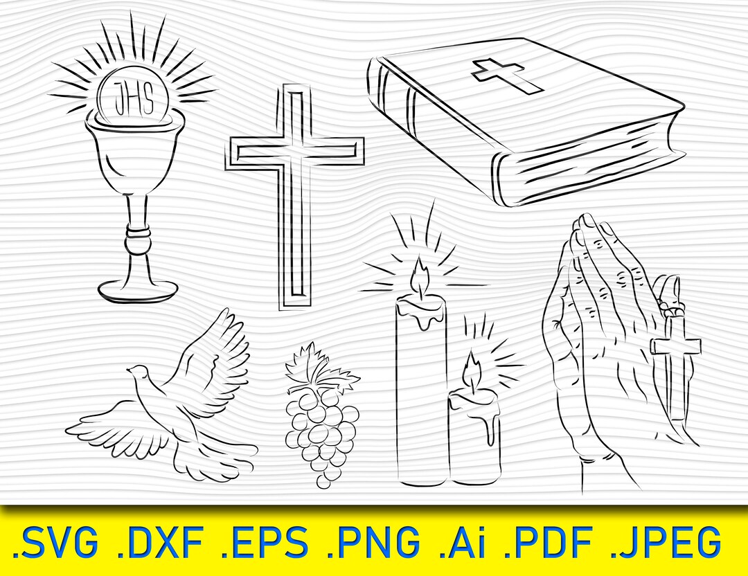 Cross SVG Bundle: First Communion, Baptism, Christening (digital Files ...