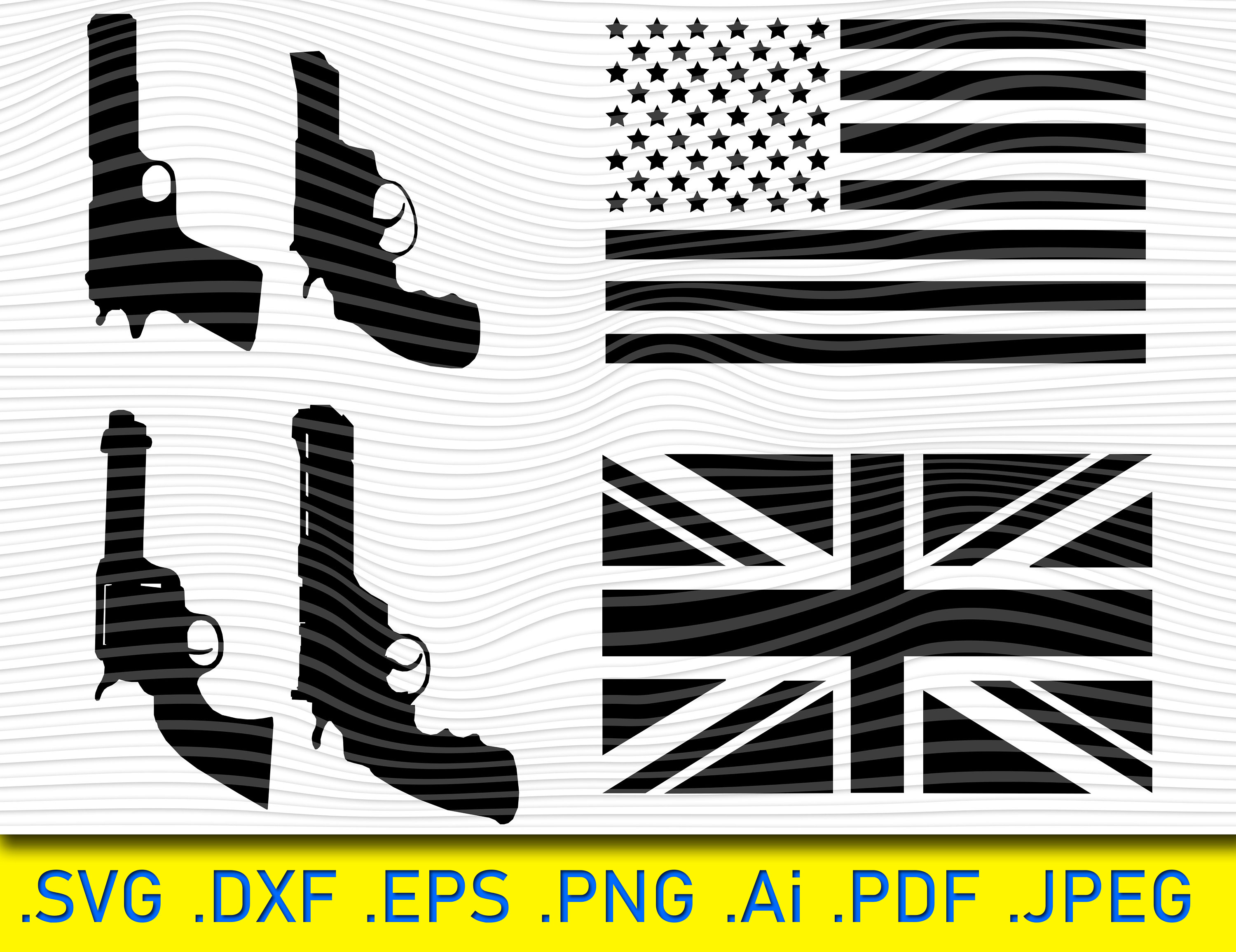 American Gun Svg Revolver Svg Gun Flag Svg Bullet Flag Svg - Etsy New ...