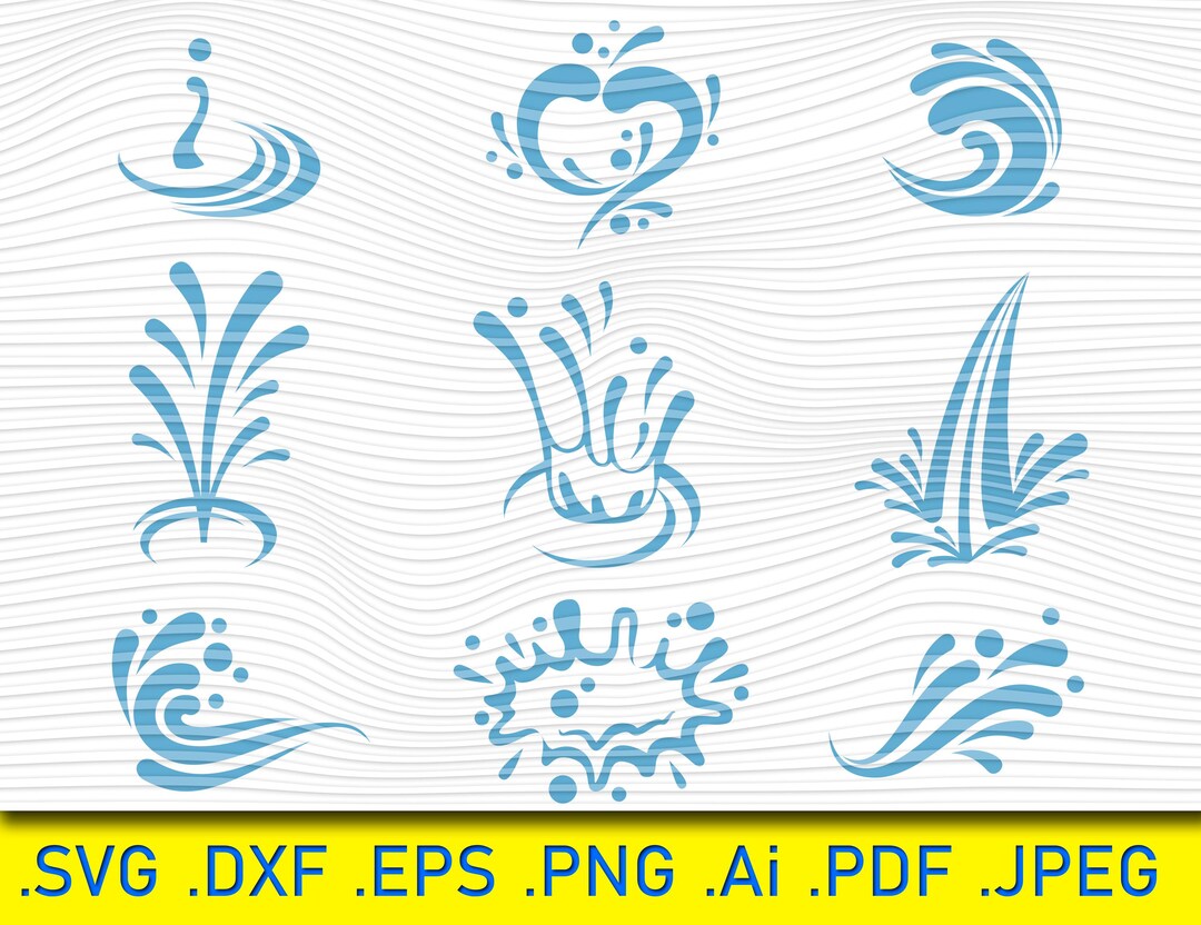 Water Symbols SVG Bundle: Sea Waves, Drops, Logo (digital Files) - Etsy