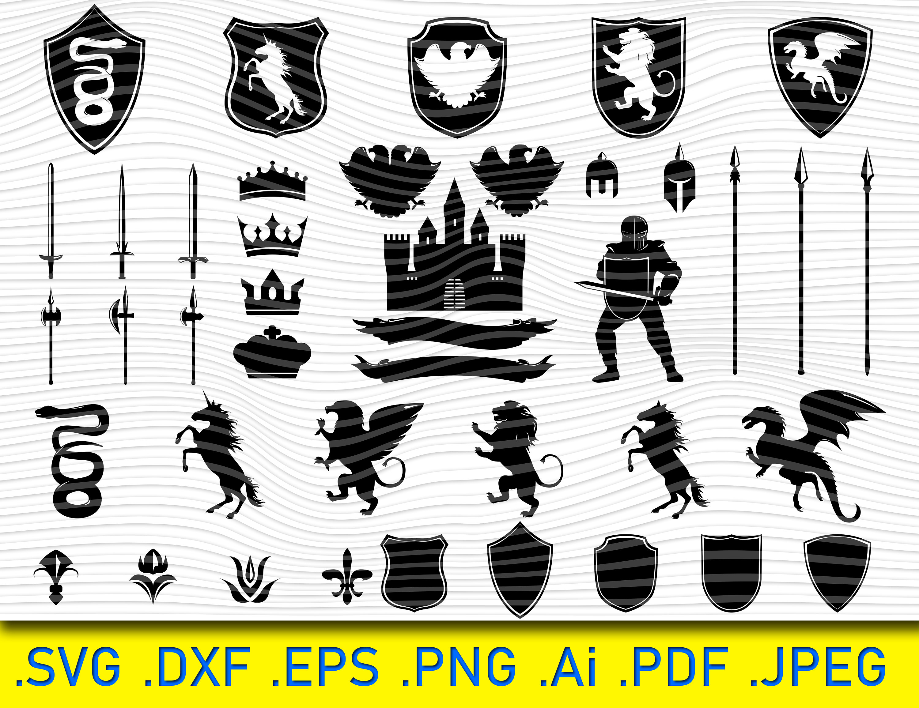 Knights template Medieval emblems svg Heraldry Medieval | Etsy