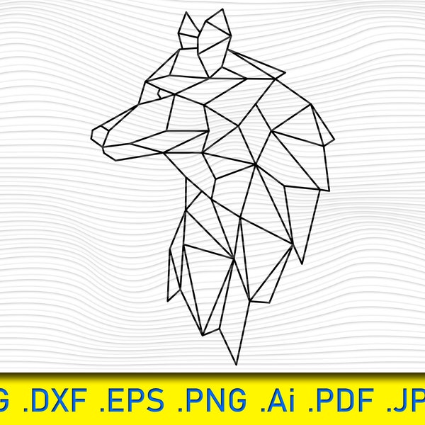 Geometric Wolf - Etsy