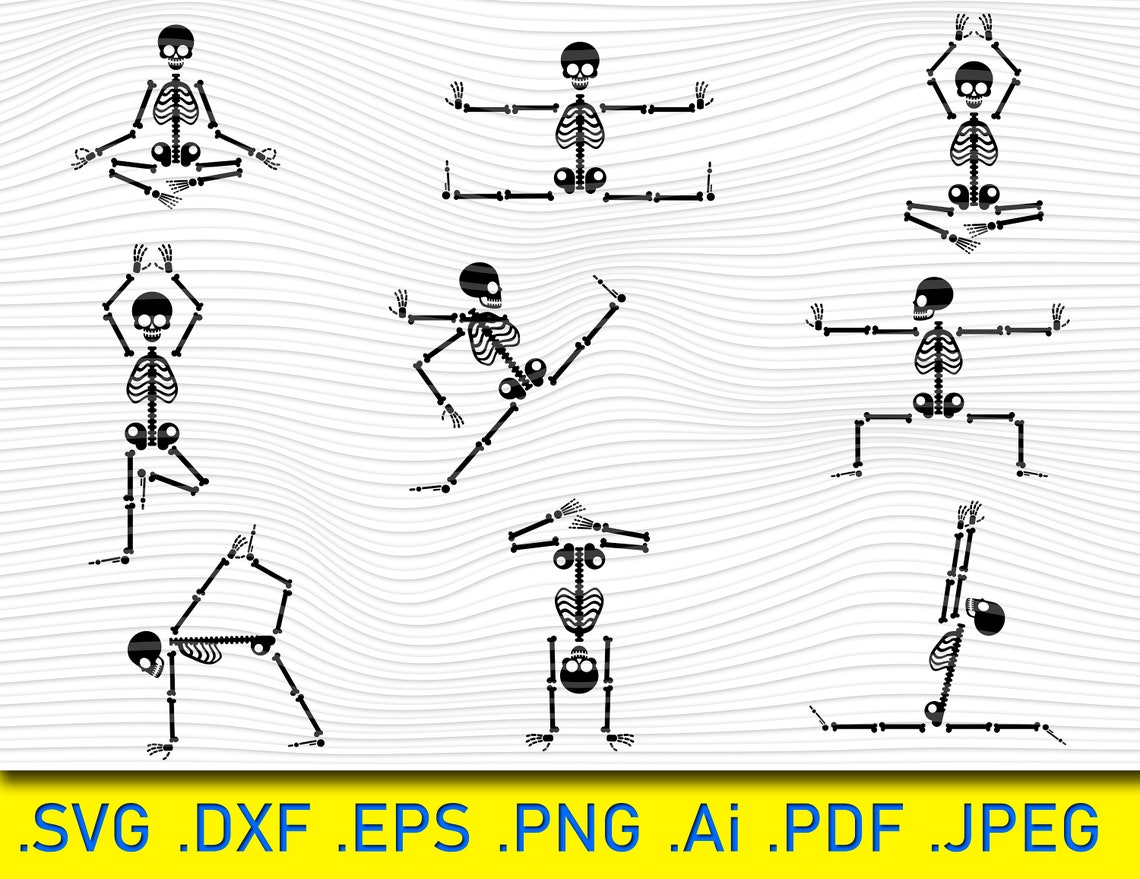 Kung-fu Skeletons, Yoga Skeletons, Human Pose, Anatomy Body, Comic Svg ...