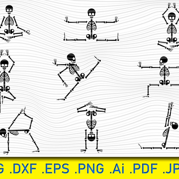 Skeleton Yoga Svg - Etsy