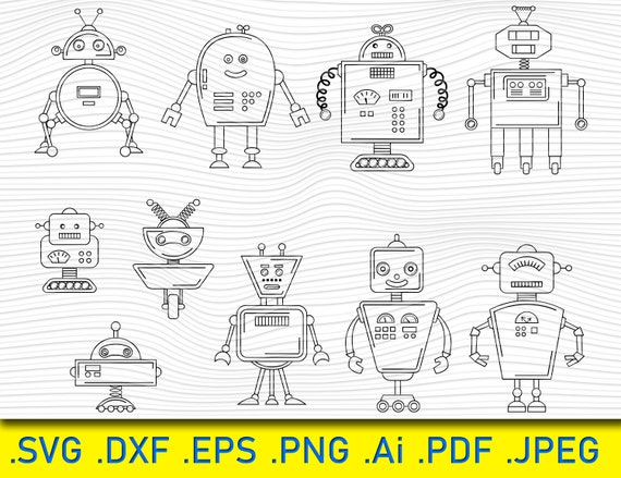 Robot SVG Bundle Robot SVG Robot Clipart Robot Cut Files | Etsy