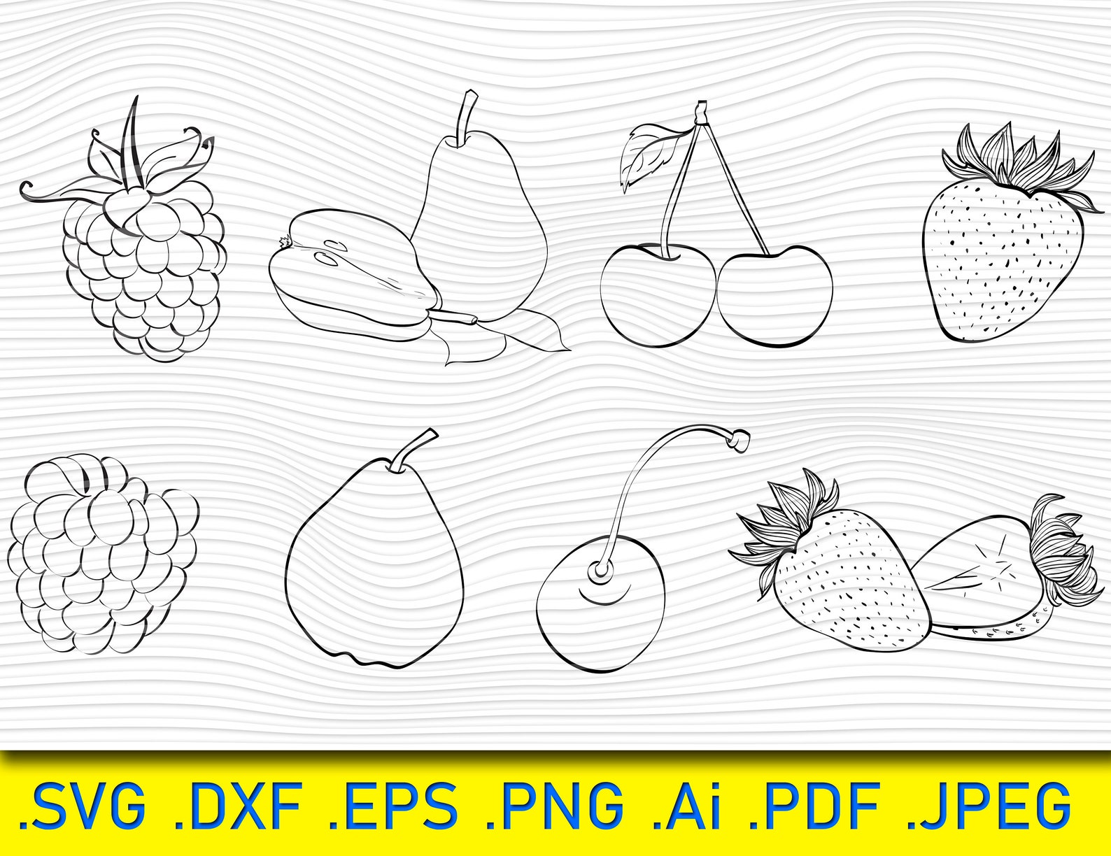 Fruit collection Hand-drawn Fruit Svg BundleFruit | Etsy