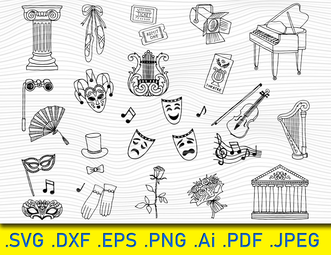 29 Theatre Svg Opera Svg Ballet Svg Mask SVG Bundle - Etsy
