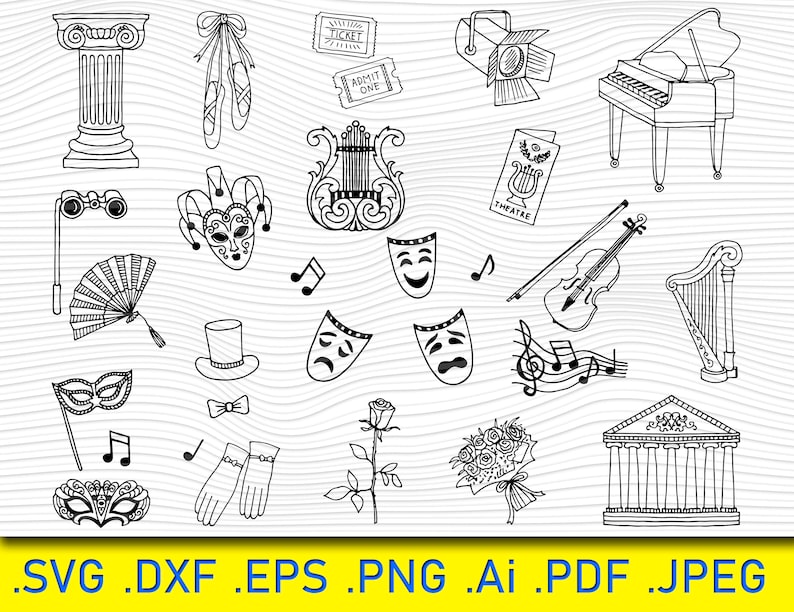 29 Theatre Svg Opera Svg Ballet Svg Mask SVG Bundle - Etsy