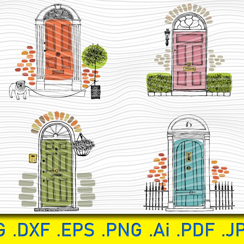 Modern Door Clipart - Etsy UK
