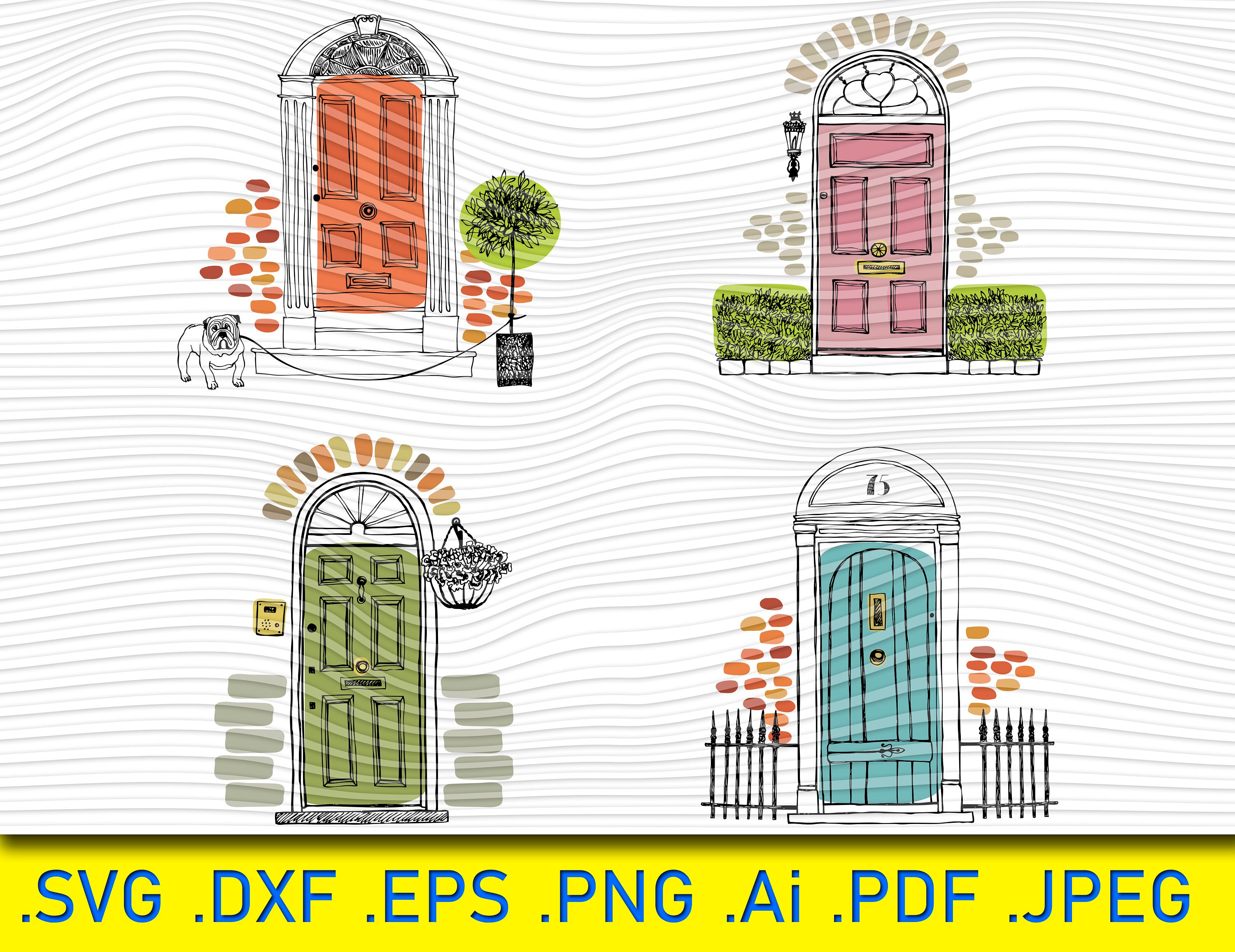 Door SVG Bundle, Vector Clipart (svg, Png, Eps) - Etsy