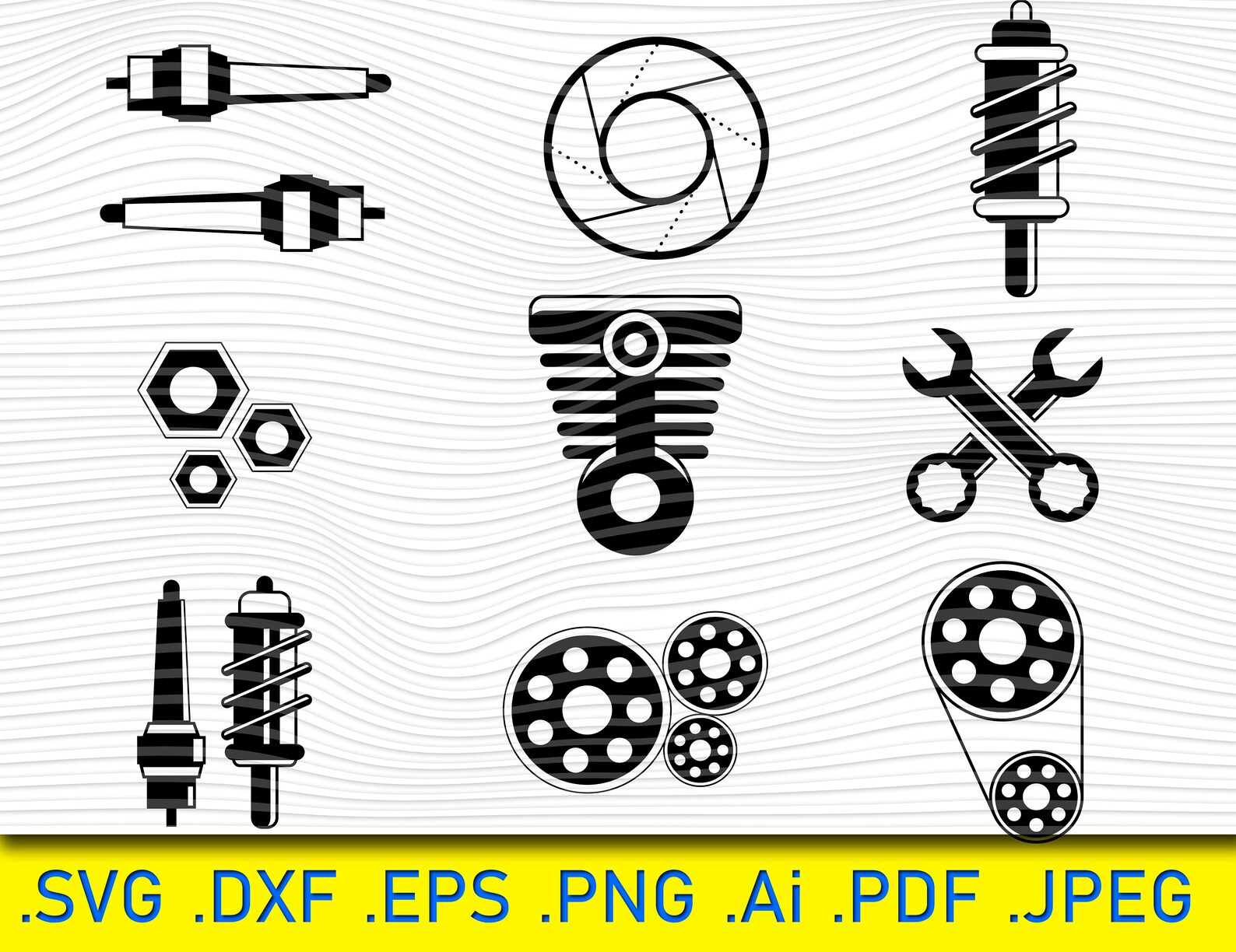 Tools SVG Digital Download Mechanical Tools Engine Svg | Etsy