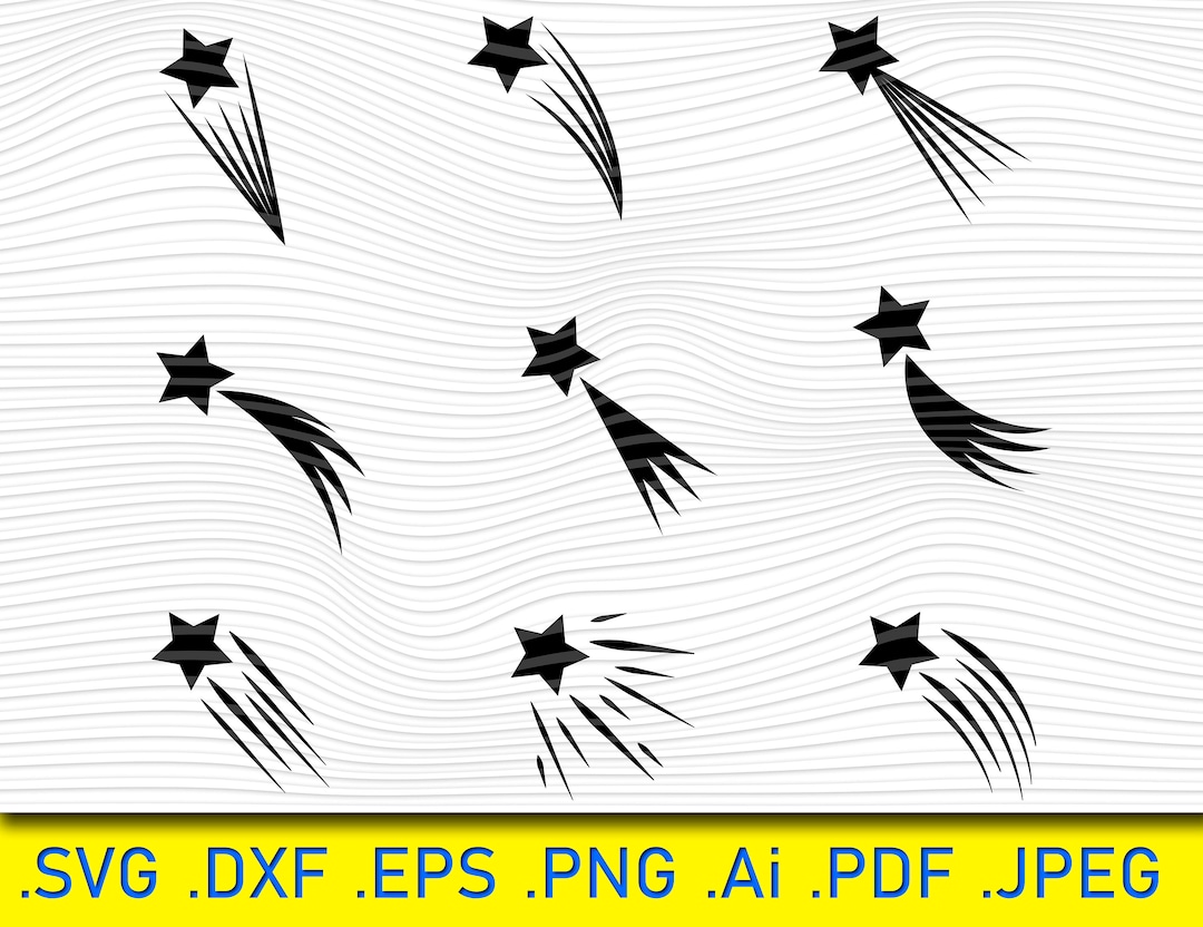 Star Collection, Star Trail Svg, Space Svg, Star Trail Cut Files, Star ...