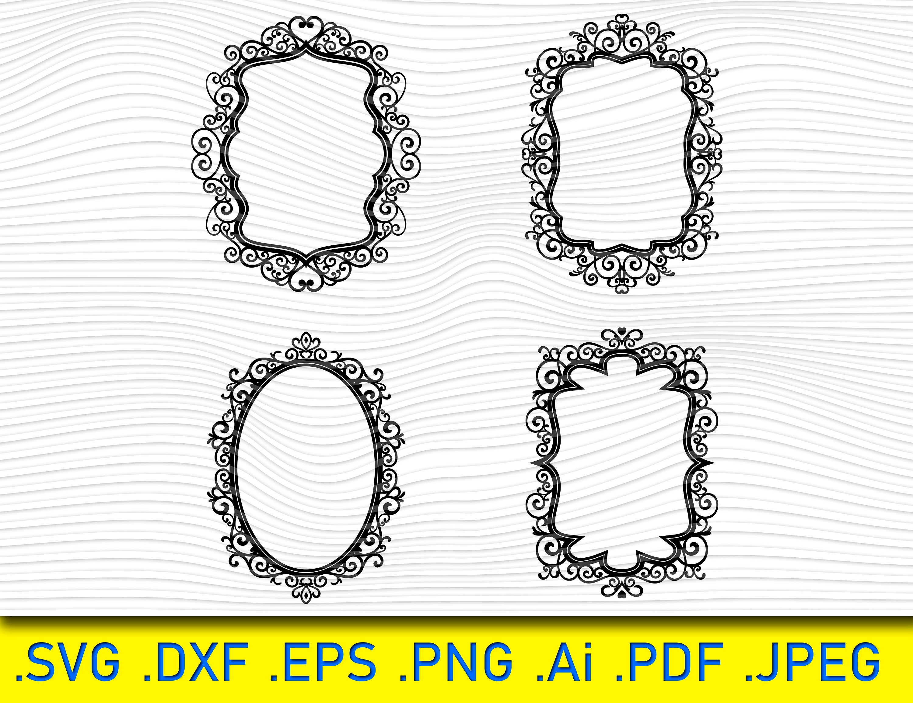 Marcos ornamentales vintage Marcos svg Ornate Frame Clip - Etsy España