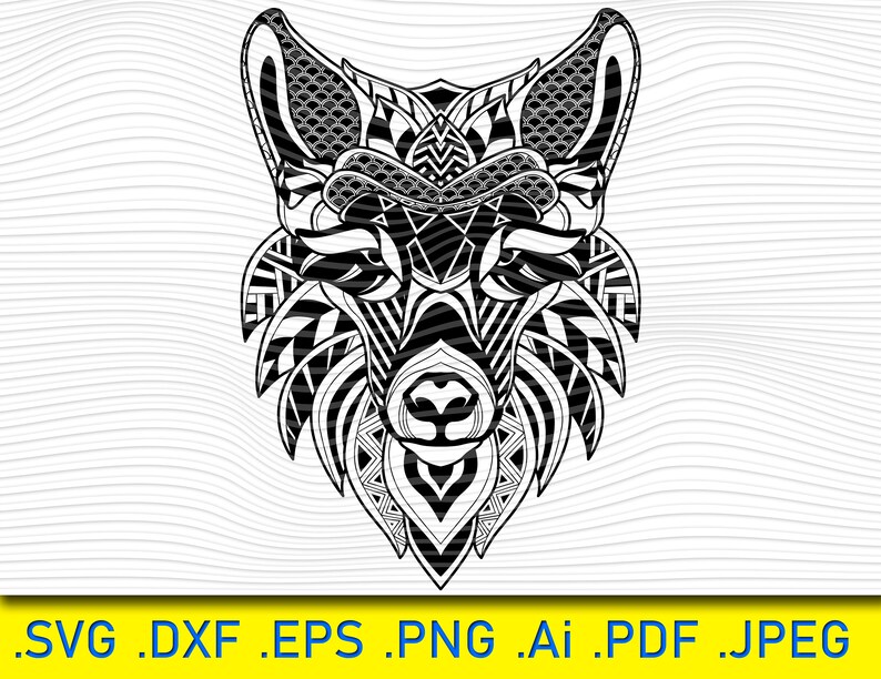 15 Wolf Ethnic Style Zentangle Svg Wolf Boho Svg Animal - Etsy