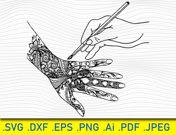 Mehndi Svg File Mehndi Flower Svg Henna Drawing Svg Flower - Etsy UK