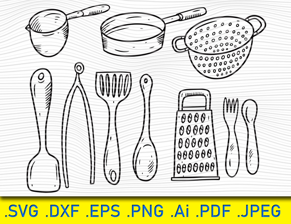 Kitchen SVG Cooking SVG Kitchen Clipart Cooking Utensils - Etsy