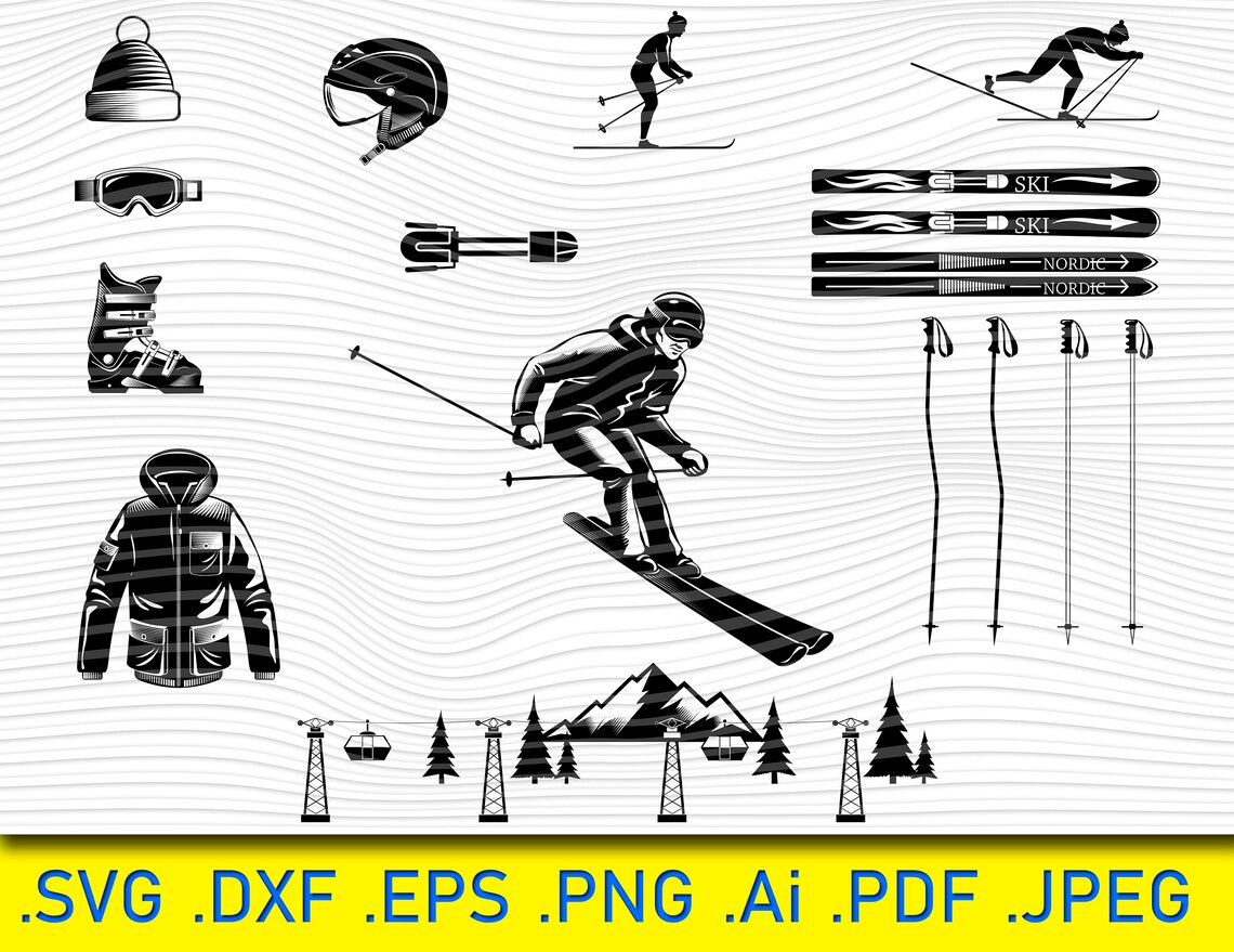 18 Skiing SVG Bundle Skiing SVG Skis Svg Ski Svg Skiing - Etsy