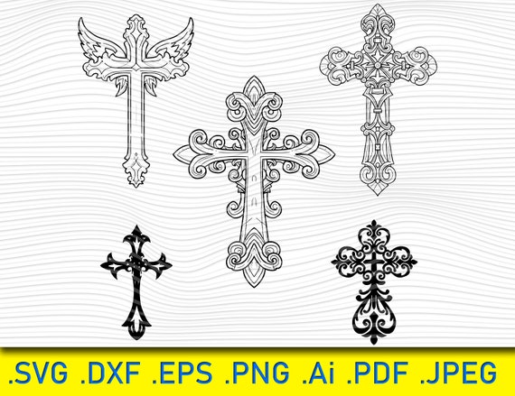 Cross Svgcross Svg Silhouette Filescrosses Vector Png Dxf | Etsy