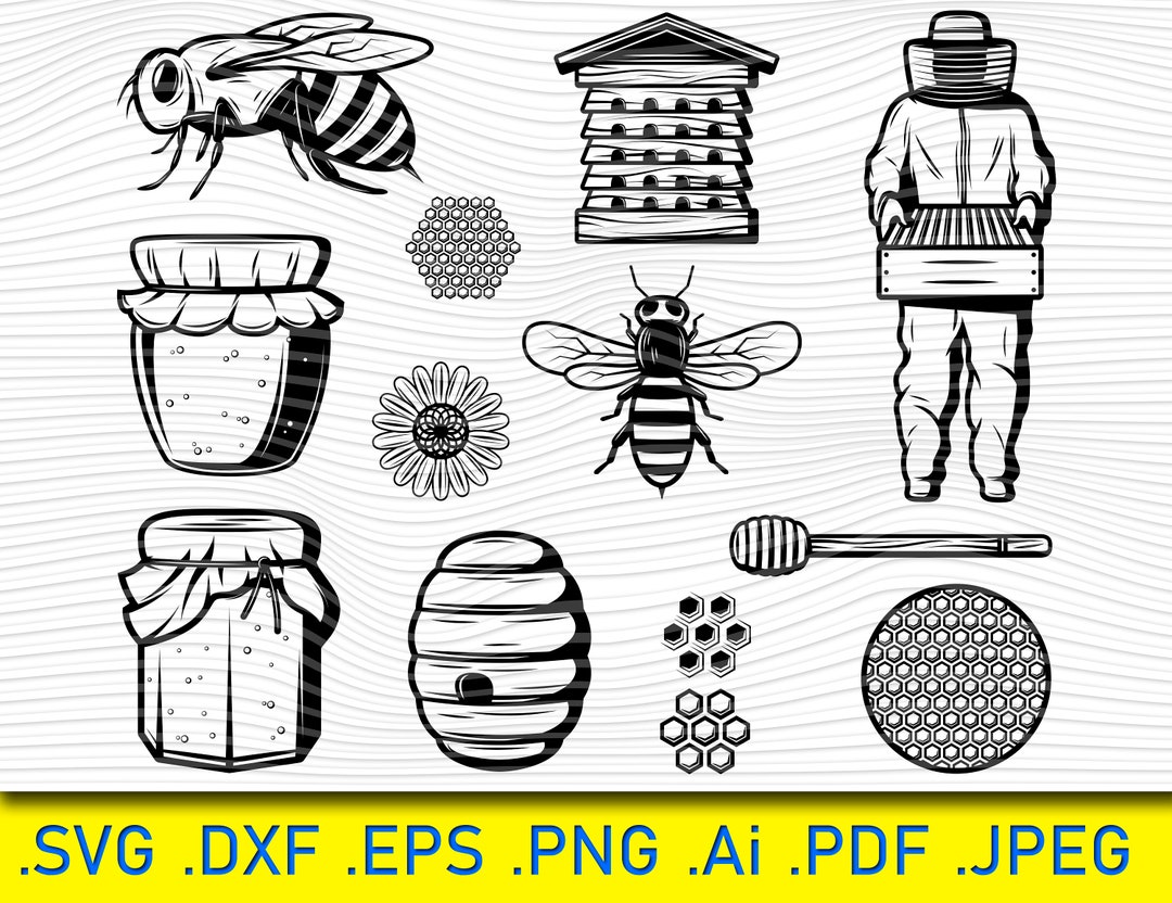 BEE SVG, Honey Svg, Queen Bee Svg, Bee Clipart, Bumble Bee Svg, Svg ...