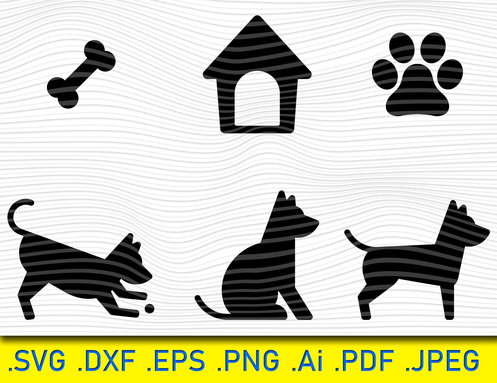 Dog Silhouette Pack Dog Face Svg Dog Svg Pet Svg Puppy Svg | Etsy