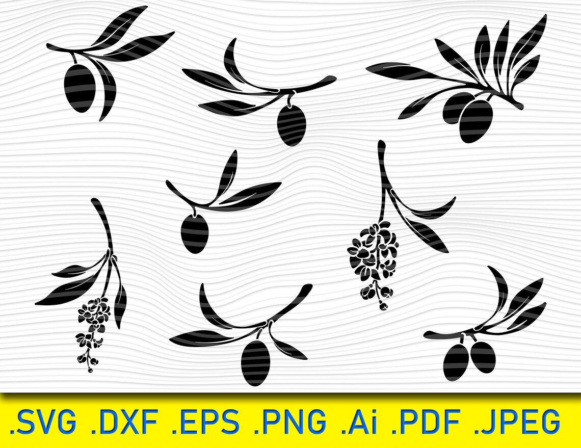 Olive Branch Svg Olive Svg Olive Clipart Olive Silhouette - Etsy