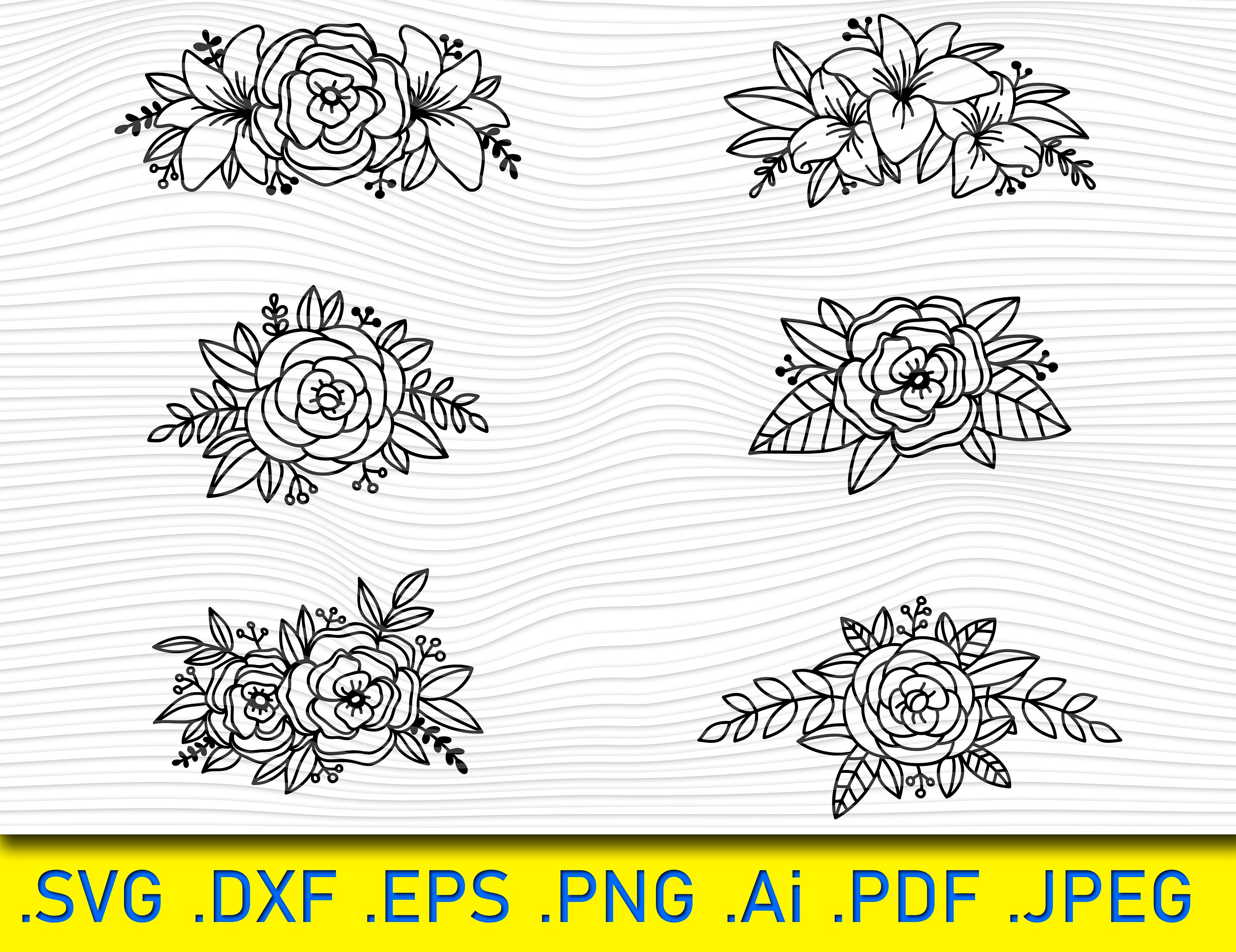 Flower Bundle Svg Flower Spray Svg Floral Svg Sign Svg | Etsy