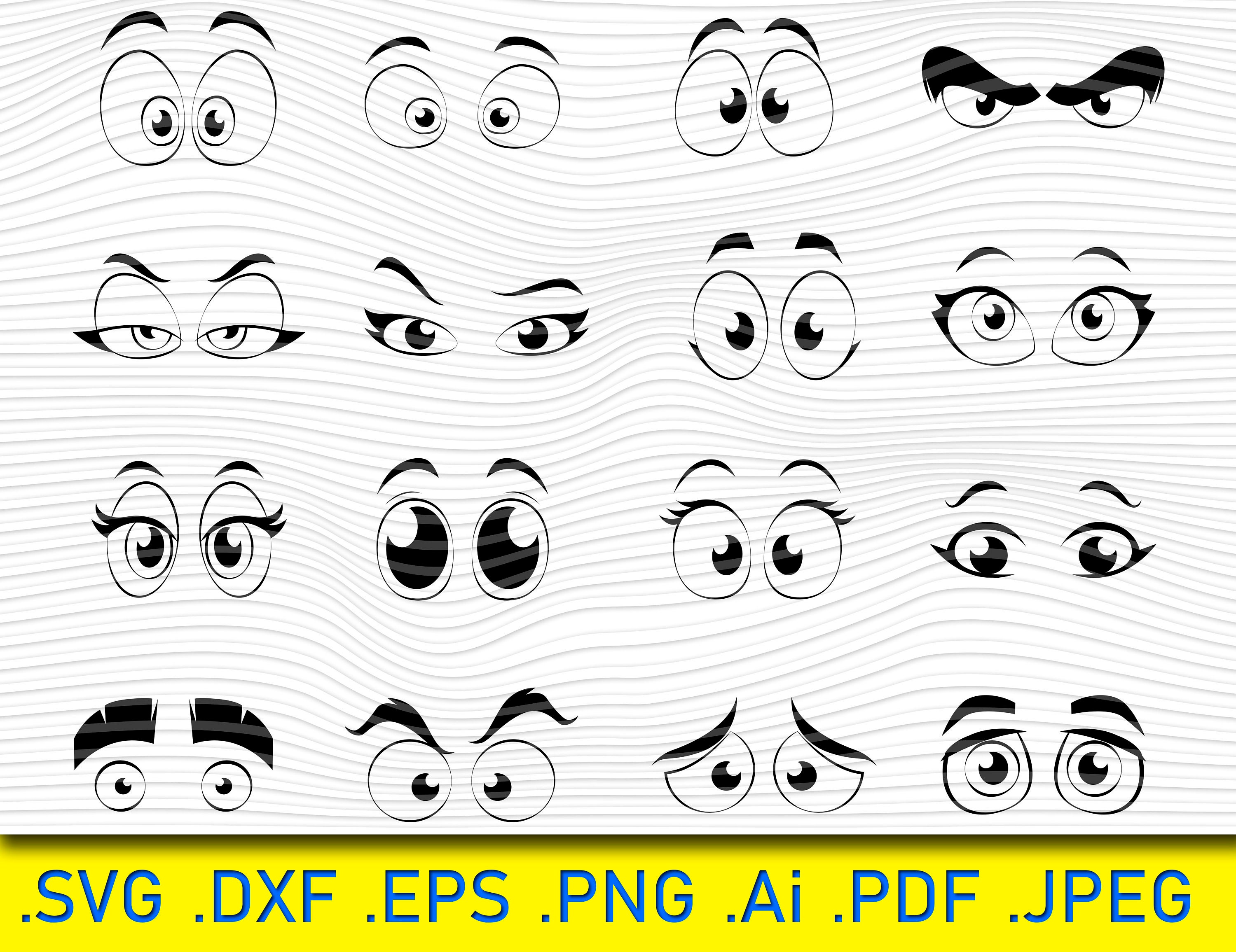 16 Comic Smile Character Emoticons With Facial Expressions | Etsy