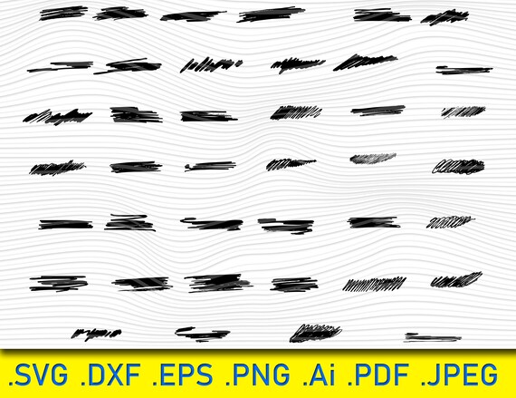 40 Underline Highlighter Marker Strokes Swoops Waves - Etsy