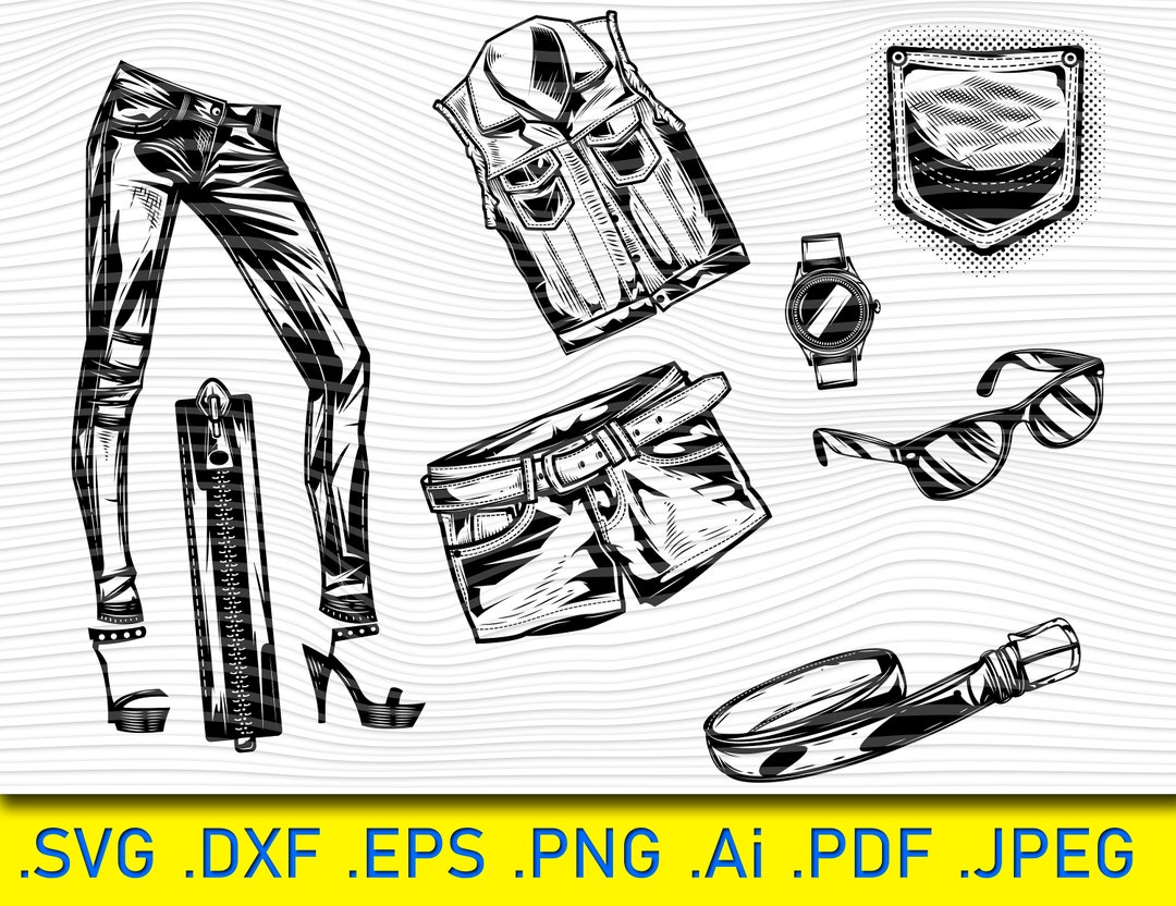 Jeans Svg, Denim Svg, Clothes Svg, Apparel Svg, Jeans Cut Files, Jeans ...