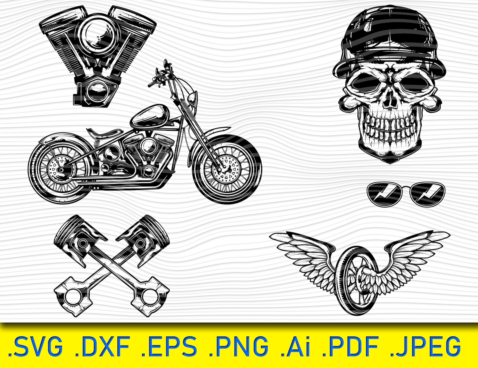 Biker Motorcycle Elements Motorcycle SVG Motor Bike Svg | Etsy