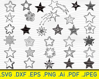 Stars SVG Bundle, Star Vector, Shooting Stars Svg File for Cricut ...