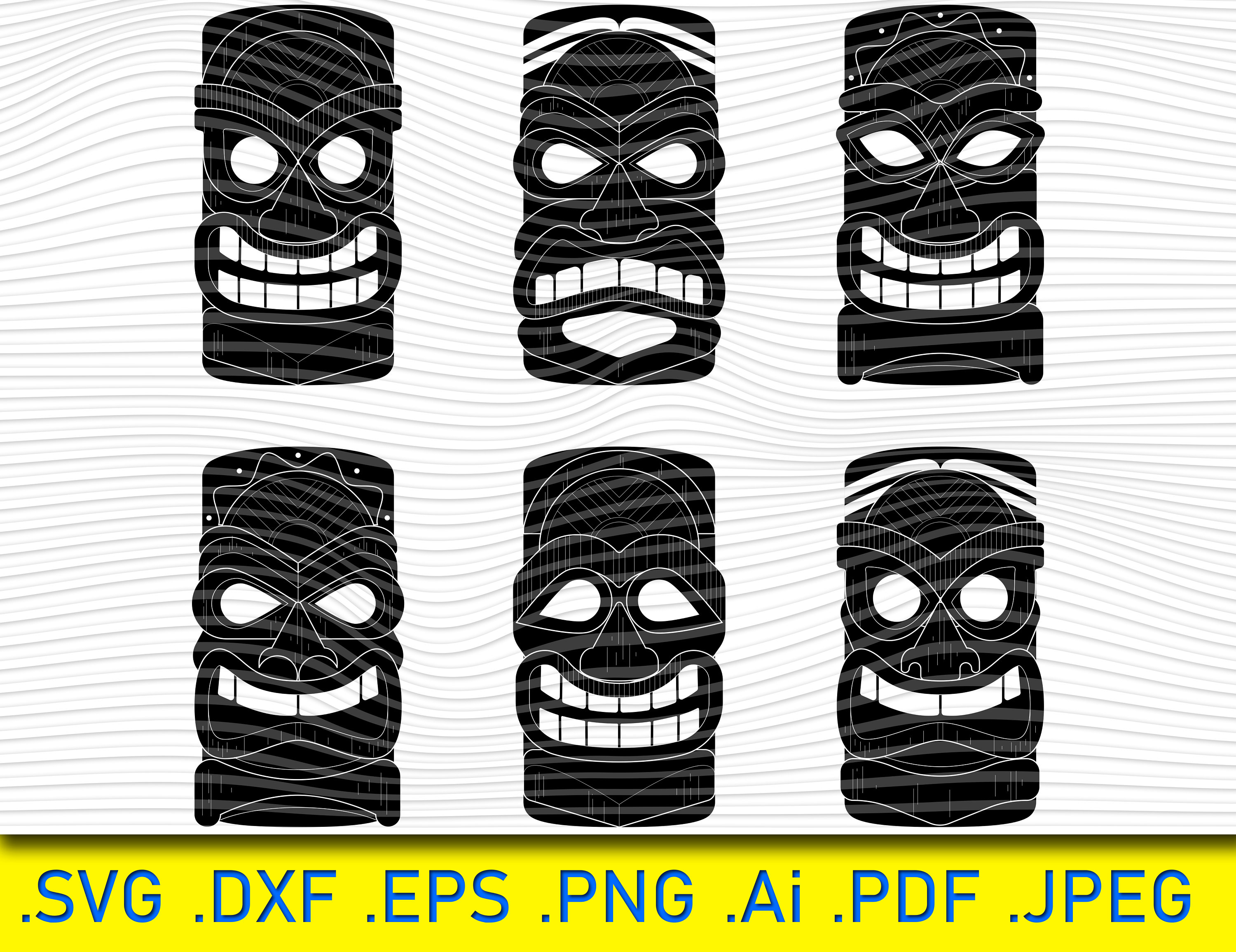 TIKI SVG Tiki head svg Tribal svg Luau svg totem tiki | Etsy