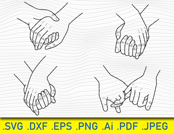 Handjes svg Handen svg Koppel Handen svg Hand Holding SVG | Etsy