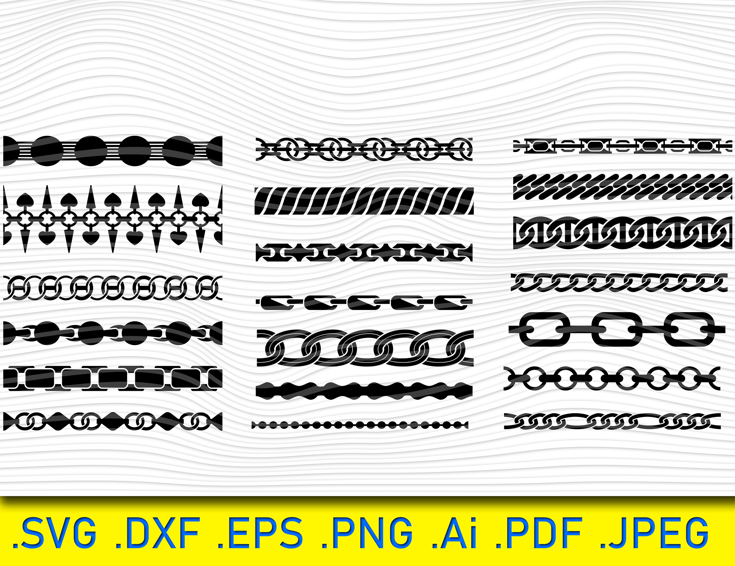 Chains Svg Bundle Chain Silhouette Svg Chains Clip Art | Etsy