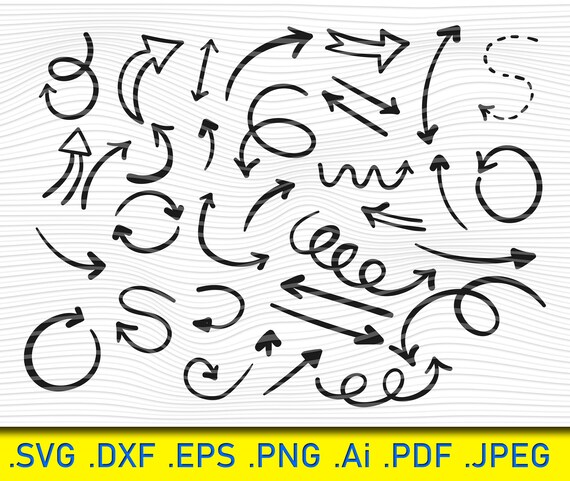 Line Art Arrows Svg.order Svg Vector Line Arrows Set. Hand - Etsy