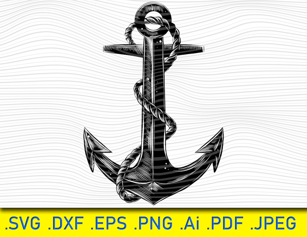 Ship Anchor With Rope, Rope Anchor Ship Wheel Nautical Boat Sea Pirate ...