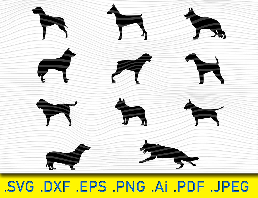 11 Dog Silhouette Pack Dog Face Svg Dog Svg Pet Svg Puppy - Etsy