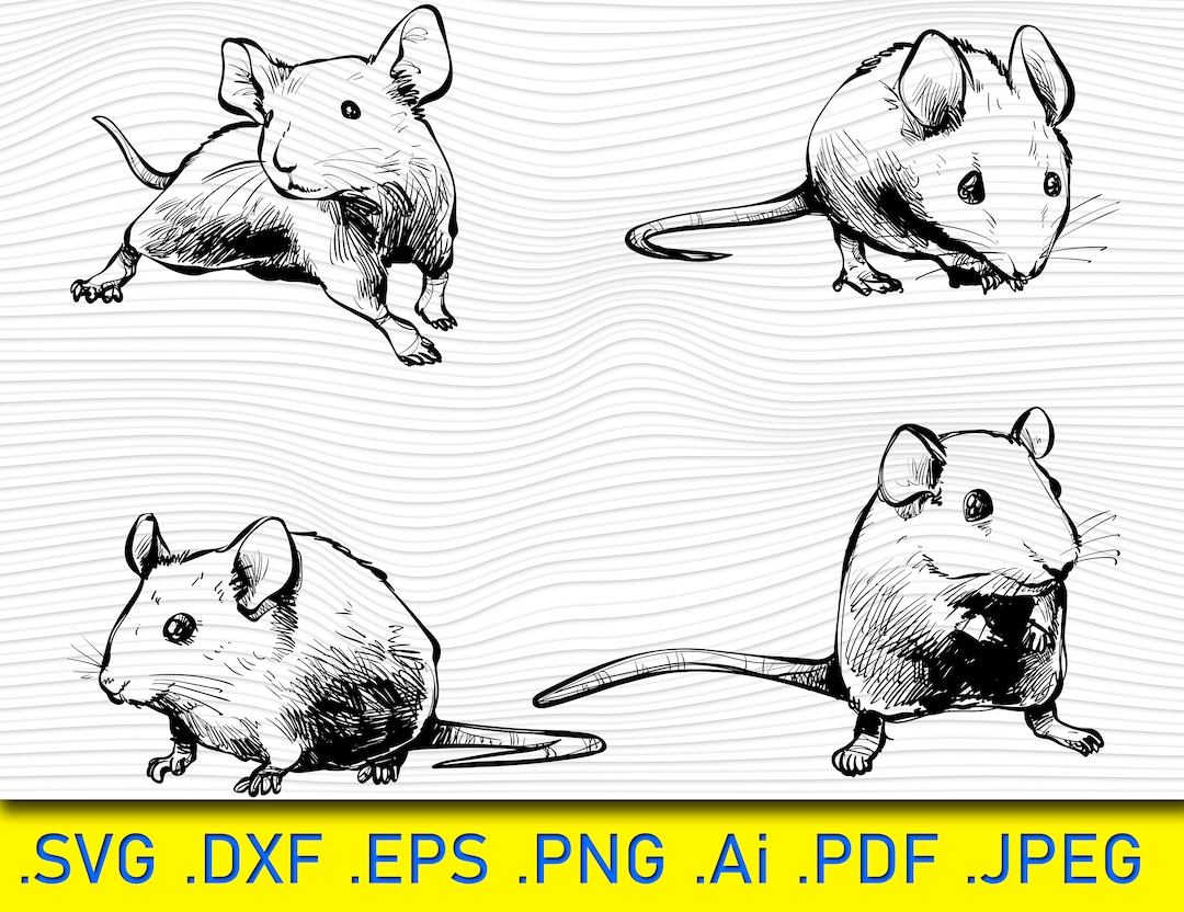 Mice Svg, Mouse SVG Silhouette Clipart, Mice Vector Decal, Rodent SVG ...