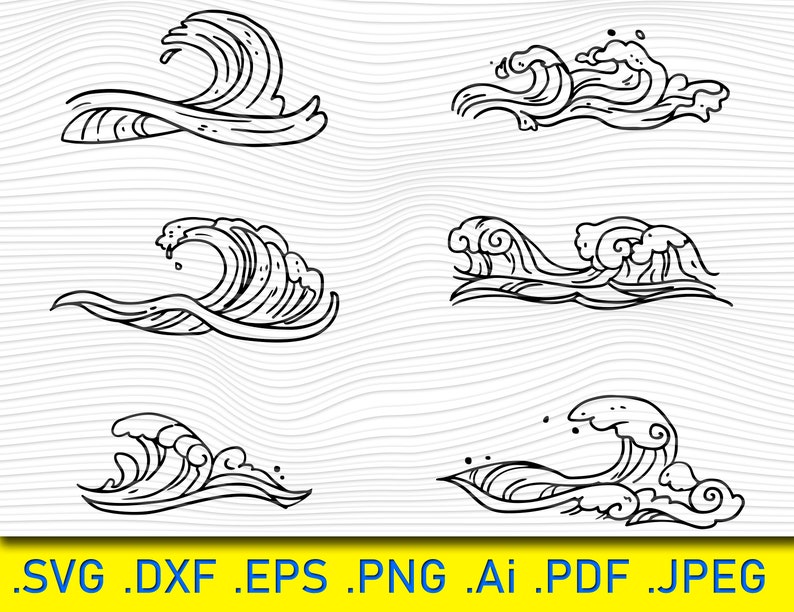 Wave SVG Bundle Wave SVG Wave Clipart Wave Cut Files for - Etsy