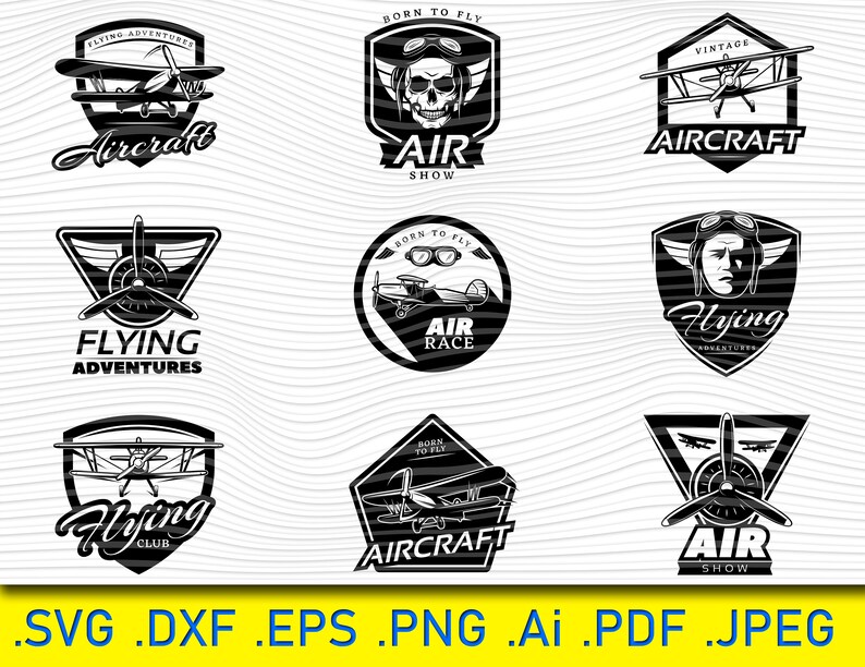 Aircraft Logo Aircraft Svg Aircraft Monogram Frames Svg | Etsy