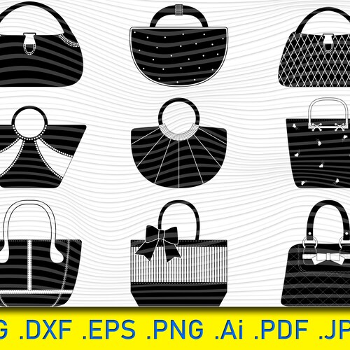 Female Bag Handbag Purse Fashion Woman Shopping Woman Svg | Etsy