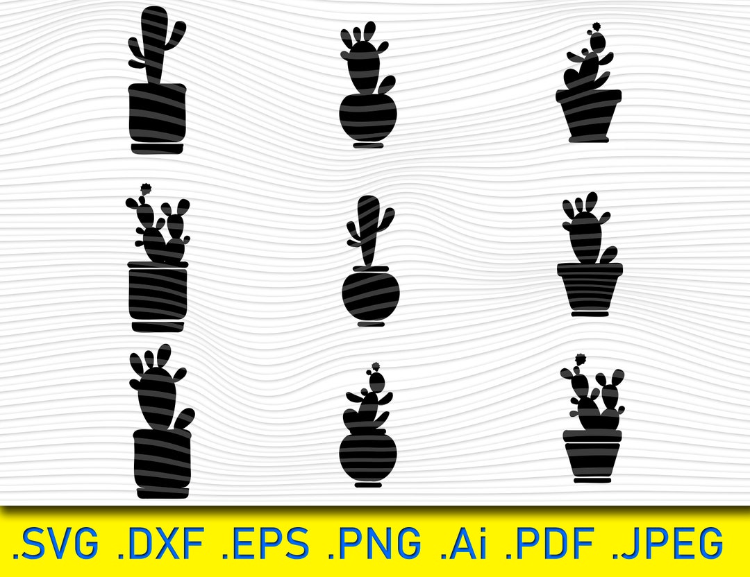 Cactus SVG Bundle, Cacti Svg, Succulent Svg, Cactus Dxf, Cactus Png ...
