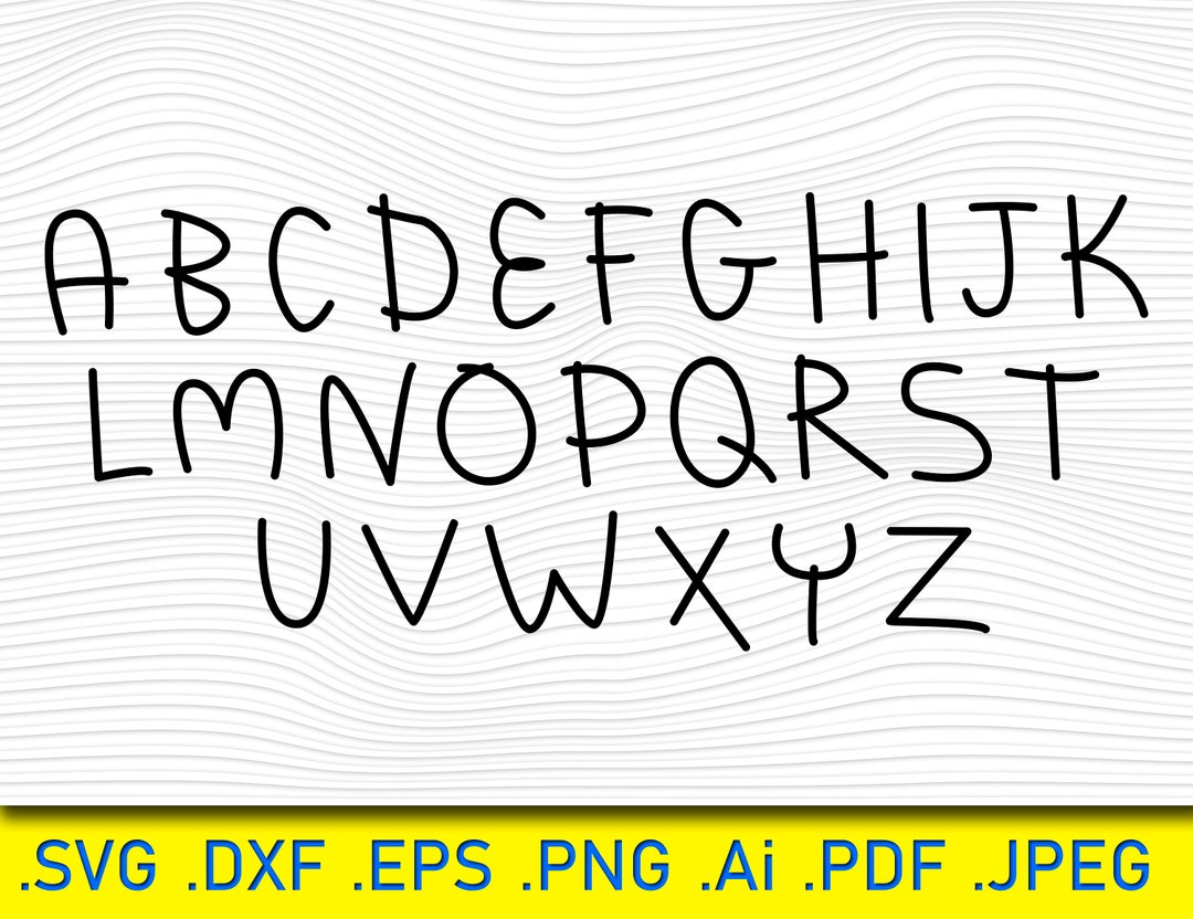 Font Svg, Alphabet Svg, Outline Font Svg, Doodle Font Svg, Handwritten ...