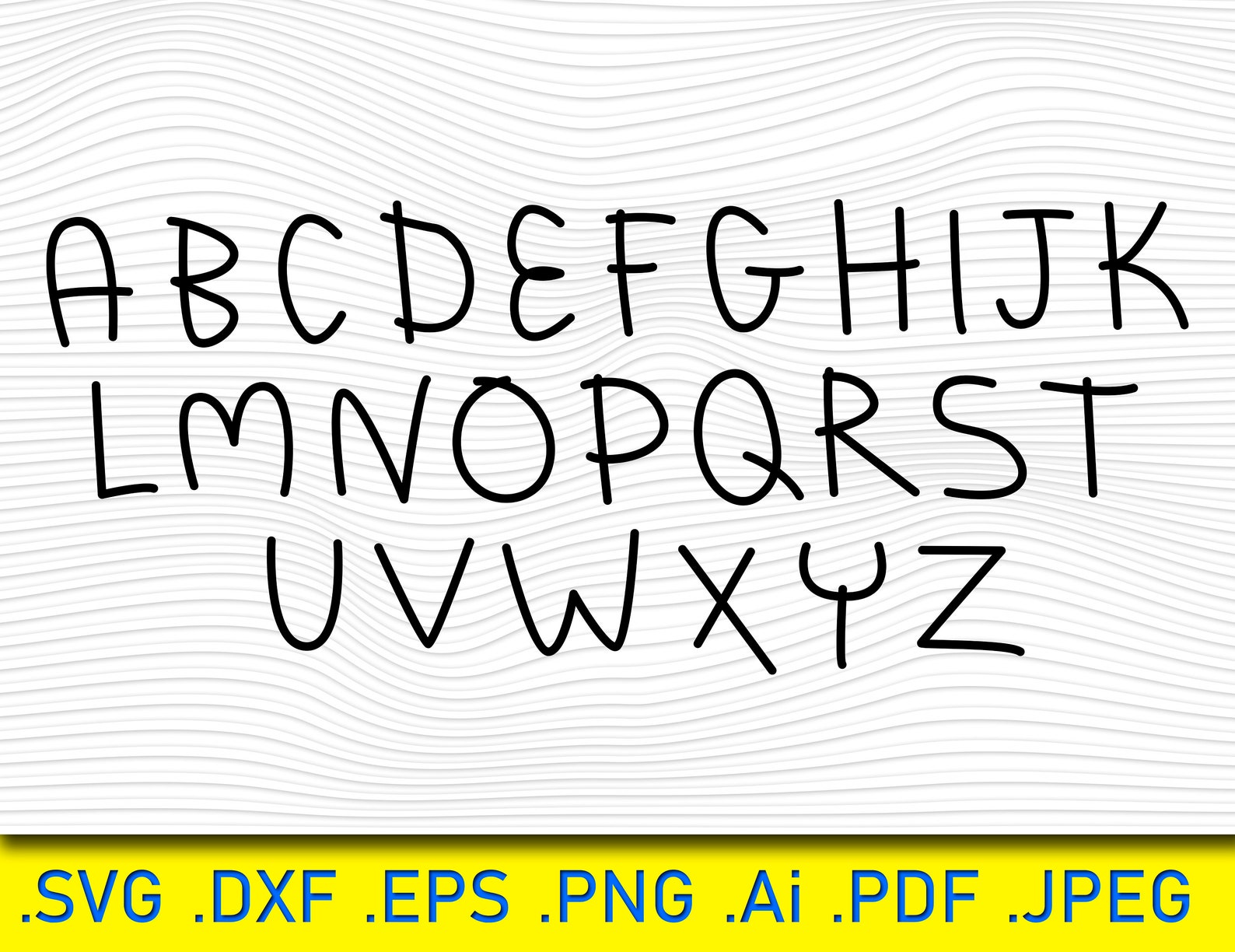 Font Svg, Alphabet Svg, Outline Font Svg, Doodle Font Svg, Handwritten ...