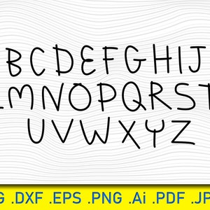 Font Svg, Alphabet Svg, Outline Font Svg, Doodle Font Svg, Handwritten ...
