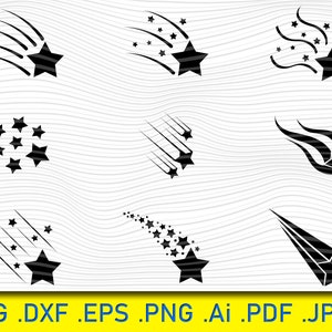 Star Collection, Star Trail Svg, Space Svg, Star Trail Cut Files, Star ...