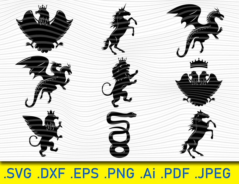 Heraldic Animals Svg Heraldry SVG Bundle Clipart Heraldry - Etsy