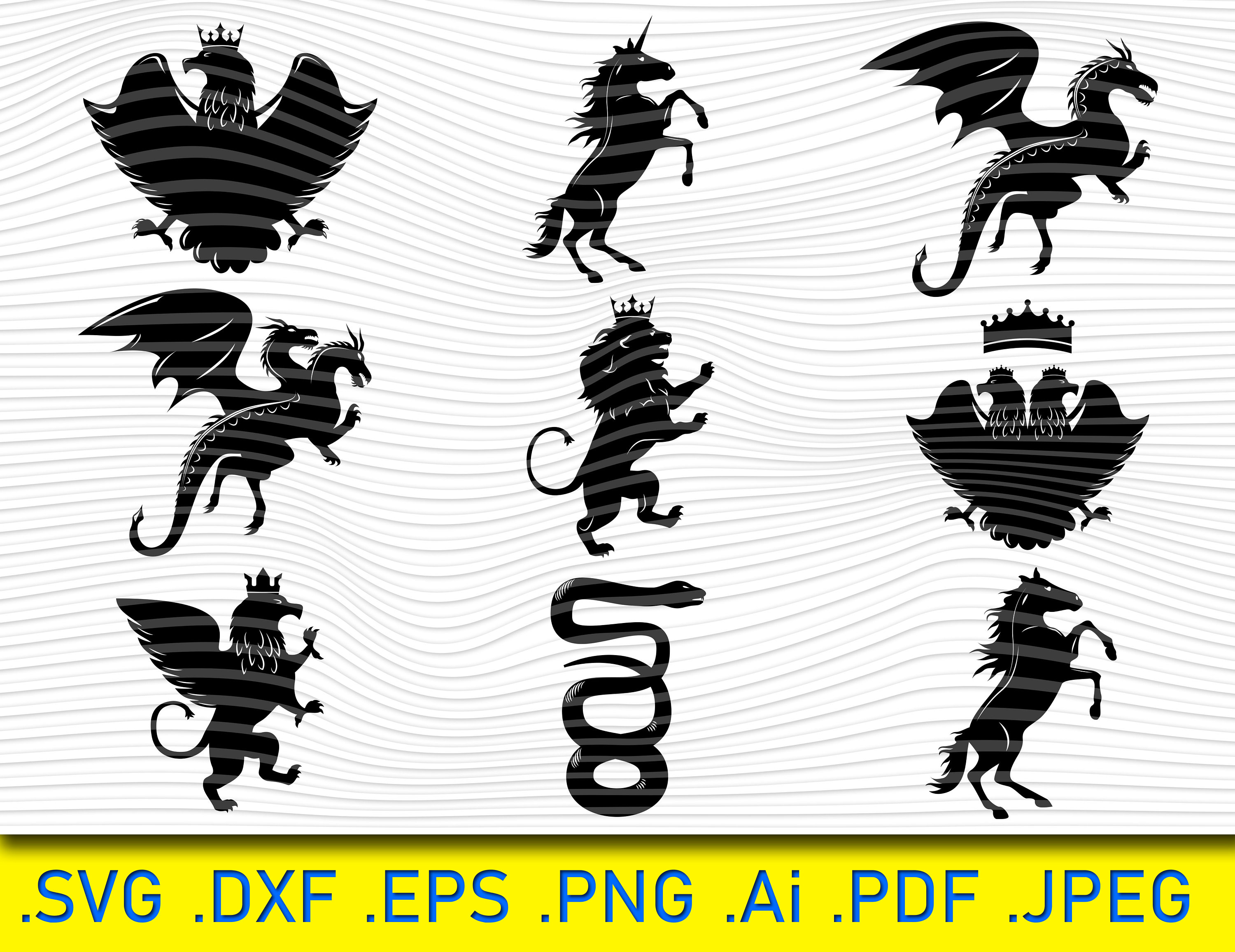 Heraldic Animals Svg Heraldry SVG Bundle Clipart Heraldry | Etsy