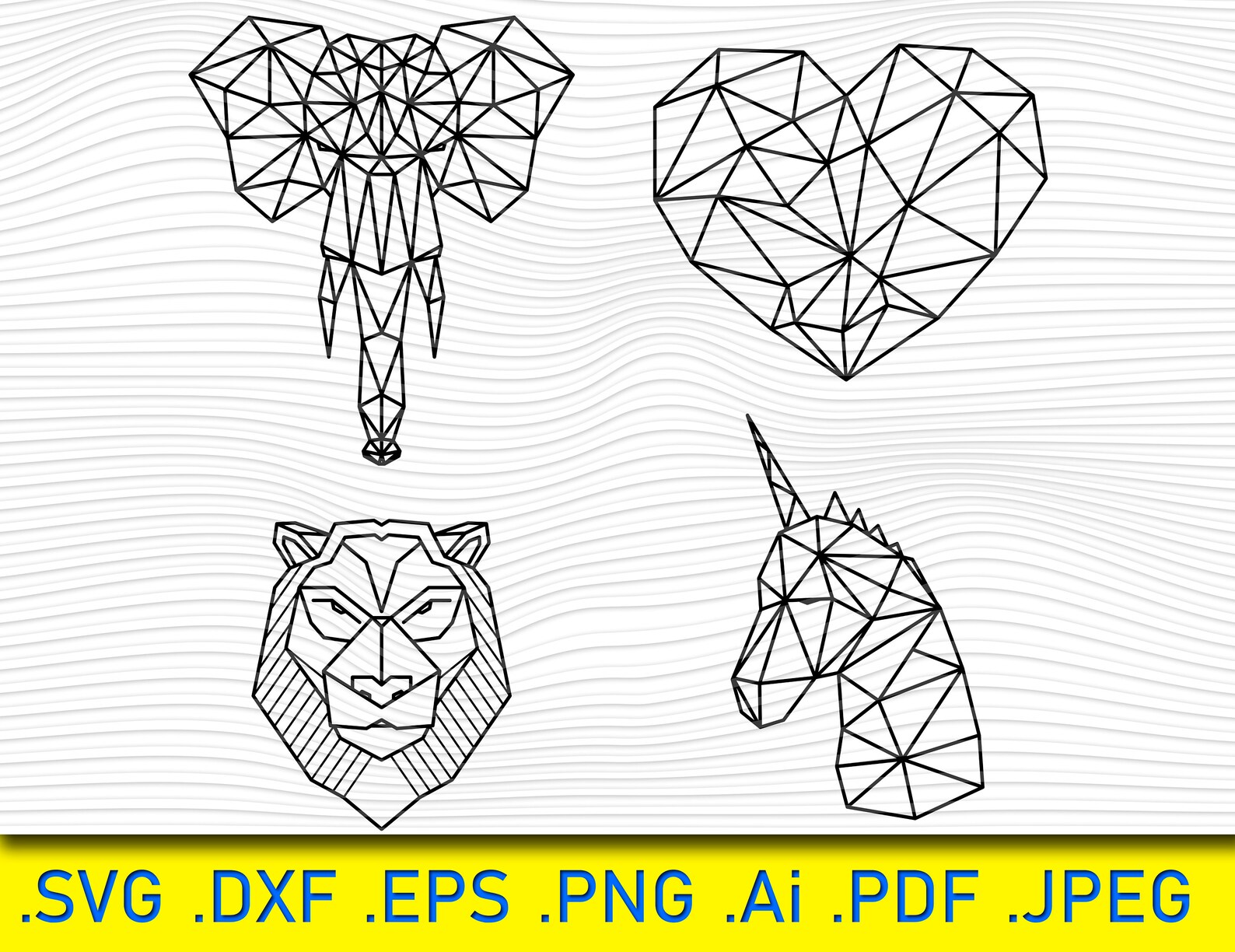 Geometric Animals Svg Svg File Dxf Files for Laser Plasma | Etsy