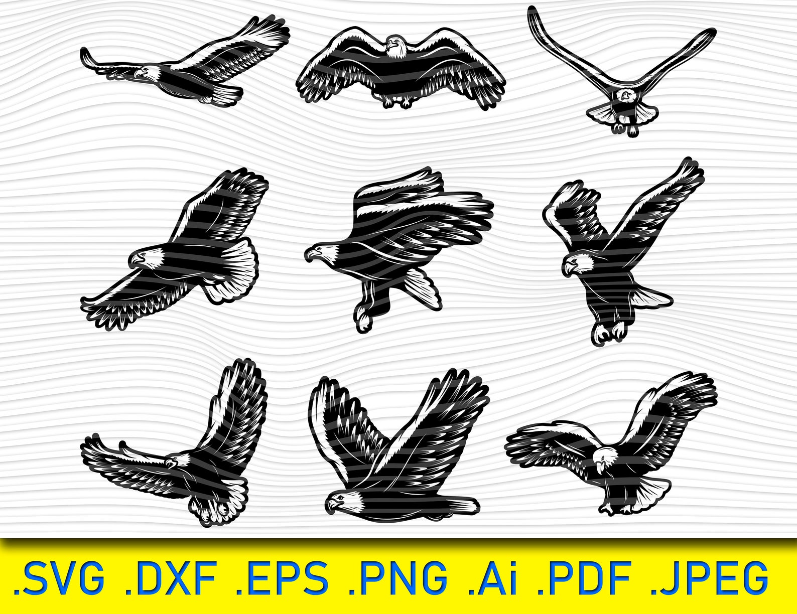 EAGLE SVG Eagle Cut File Eagle Silhouette Eagle Dxf Eagle | Etsy
